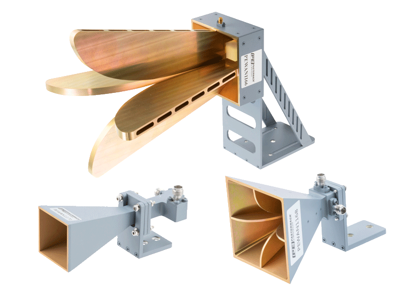 Quad Ridge Dual Polarized Broadband Gain Horns