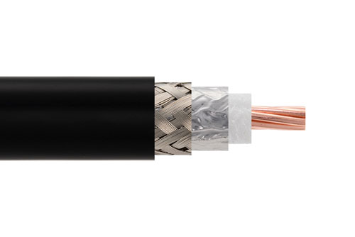 Low Loss Flexible LMR-500-UF Outdoor Rated Coax Cable Double Shielded with Black TPE Jacket ...