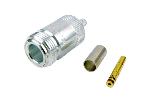 N Female Connector Crimp/Solder Attachment for RG55, RG142