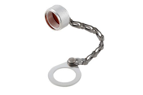 N Male Open Circuit Connector Cap with 3.75 Inch Chain