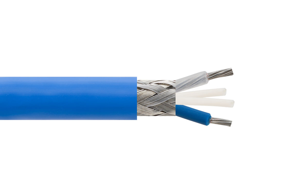 Lab rated Flexible 78 ohms Twinax Cable (0.242" OD) with Blue PVC jacket
