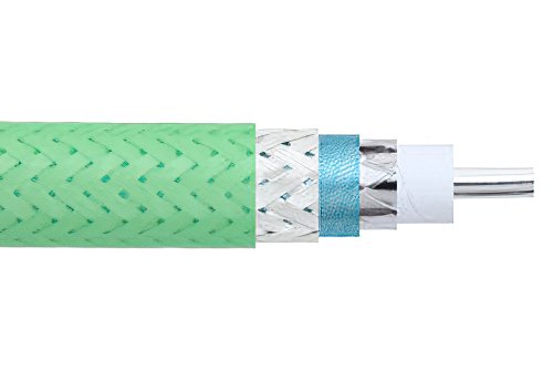 Low Loss Flexible PE-P142LL Coax Cable Triple Shielded with Green FEP ...