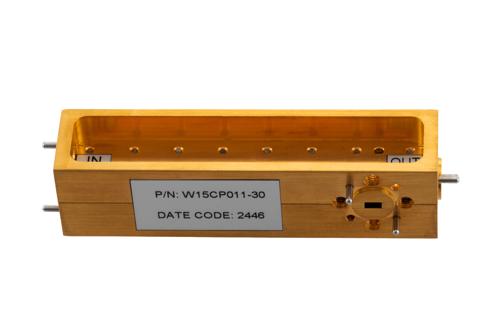 WR-15 Waveguide 30 dB Broadwall Coupler, UG-385/U Round Cover Flange, H ...