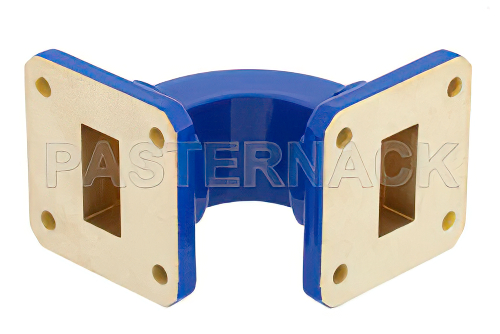 WR-75 Commercial Grade Waveguide E-Bend with UBR120 Flange Operating from 10 GHz to 15 GHz