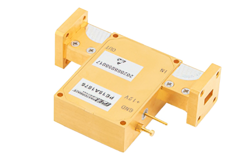 3 dB NF Waveguide Low Noise Amplifier, Operating from 26.5 GHz to 40 GHz with 46 dB Gain, 20 dBm ...