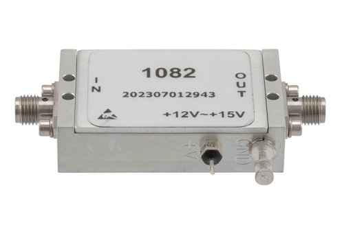 1.3 dB NF Low Noise Amplifier, Operating from 10 MHz to 1 GHz with 34 dB Gain, 27 dBm P1dB and SMA