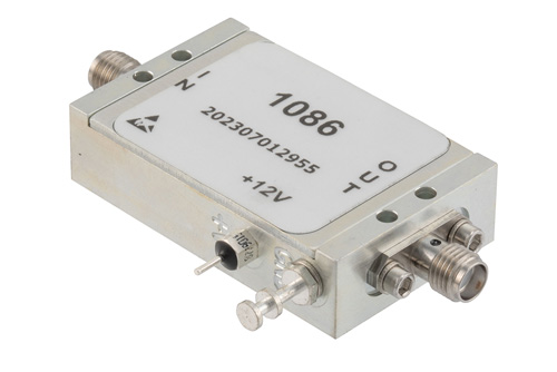 2.0 dB NF Low Noise Amplifier, Operating from 10 MHz to 6 GHz with 39 dB Gain, 23 dBm P1dB and SMA