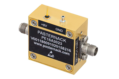 20 dBm P1dB, 30 MHz to 40 GHz, Medium Power Broadband Amplifier, 25 dB Gain, 6 dB NF, 2.92mm