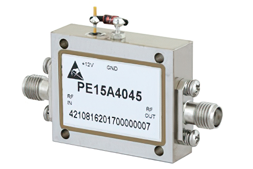 27 dBm P1dB, 6 GHz to 12 GHz, Medium Power Broadband Amplifier, 28 dB Gain, 5 dB NF, SMA