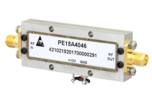 1 Watt P1dB, 3.1 GHz to 3.5 GHz, Medium Power Broadband Amplifier, 30 dB Gain, 4.5 dB NF, SMA