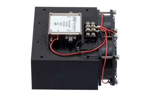 2 Watt P1dB, 2 GHz to 12 GHz, Medium Power Amplifier with Heatsink, SMA, 35 dB Gain, 40 dBm IP3