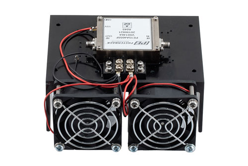 2 Watt P1dB, 2 GHz to 12 GHz, Medium Power Amplifier with Heatsink, SMA, 35 dB Gain, 40 dBm IP3