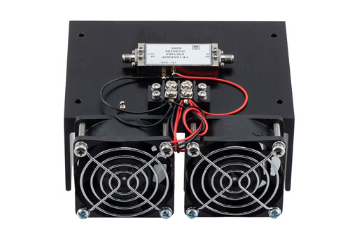 1 Watt P1dB, 6 GHz to 12 GHz, Medium Power Amplifier with Heatsink, SMA, 47 dB Gain, 6.5 dB NF