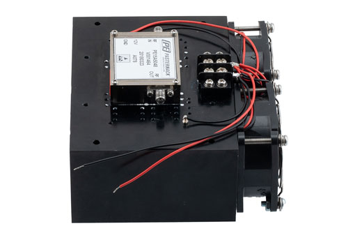 2 Watt P1dB, 6 GHz to 18 GHz, Medium Power Amplifier with Heatsink, SMA, 35 dB Gain, 40 dBm IP3
