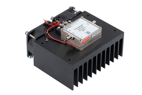 5 Watt P1dB, 6 GHz to 18 GHz, High Power Amplifier with Heatsink, SMA, 41 dB Gain, 44 dBm IP3
