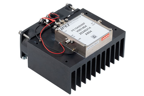 10 Watt P1dB, 6 GHz to 18 GHz, High Power Amplifier with Heatsink, SMA, 40 dB Gain, 46 dBm IP3