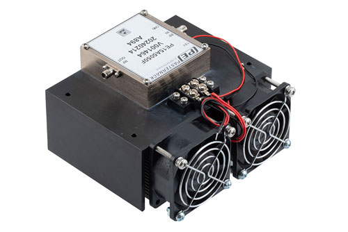 10 Watt P1dB, 6 GHz to 18 GHz, High Power Amplifier with Heatsink, SMA, 40 dB Gain, 46 dBm IP3