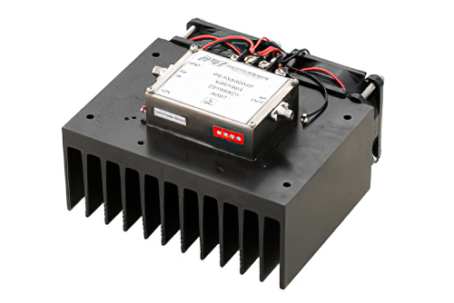 10 Watt P1dB, 8 GHz to 12 GHz, High Power Amplifier with Heatsink, SMA, 30 dB Gain, 47 dBm IP3