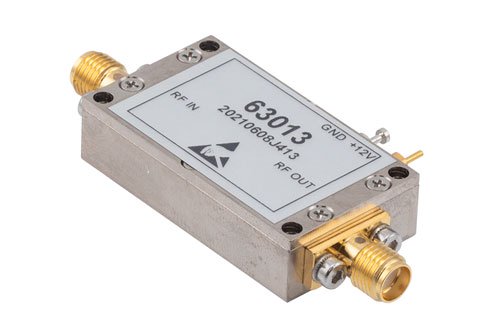 Broadband Low Noise Amplifier, 1 KHz to 1000 MHz, 50 dB Gain, 1 dB Noise Figure, +12V, SMA