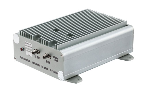 42 dB Gain, 18 dBm P1dB, 0.1 GHz to 50 GHz, Broadband AC Low Noise Amplifier, Bench-Top, 110 ...