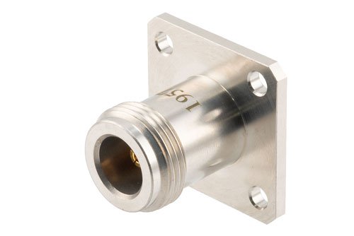 N Female Hermetically Sealed Connector Solder Attachment 4 Hole Flange Mount Terminal, 0.718 ...