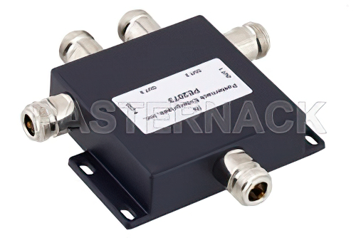 4 Way N Power Divider From 800 MHz to 2.5 GHz Rated at 50 Watts