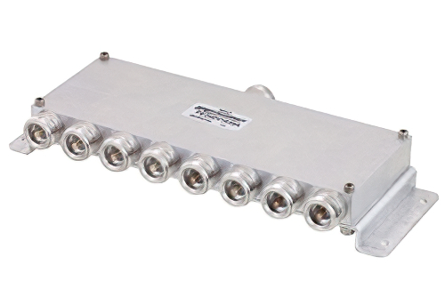 8 Way 4.1/9.5 Mini DIN Power Divider from 698 MHz to 2.7 GHz Rated at ...