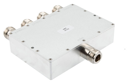 4 Way N Power Divider From 0.7 GHz to 2.7 GHz Rated at 30 Watts