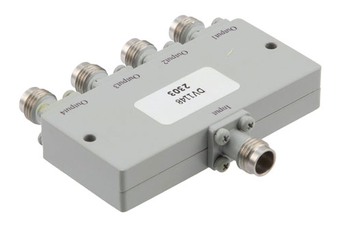 4 Way 2.4mm Power Divider From 25 GHz to 50 GHz Rated at 20 Watts