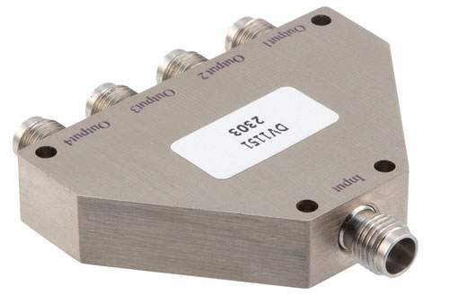 4 Way 1.85mm Power Divider to 70 GHz Rated at 1 Watt