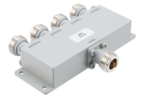 4 way N Power Divider from 10 MHz to 500 MHz Rated at 10 Watts