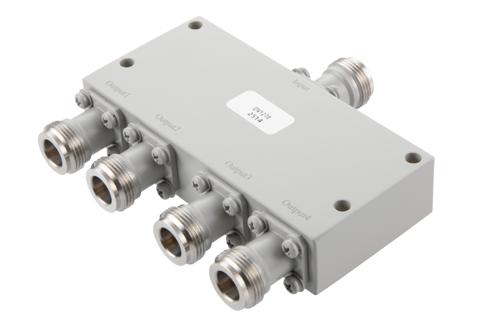 4 Way N Female Input Connector Power Divider, From 6 GHz to 18 GHz ...