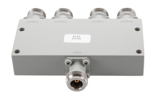 4 Way N Female Input Connector Power Divider, From 6 GHz to 18 GHz ...