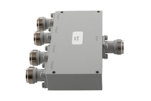 4 Way N Female Input Connector Power Divider, From 2 GHz to 8 GHz ...