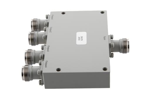 4 Way N Female Input Connector Power Divider, From 2 GHz to 18 GHz ...