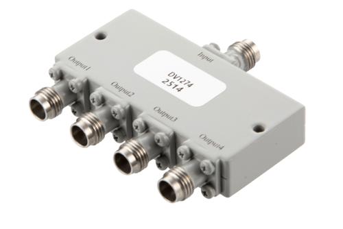 4 Way 2.4mm Female Input Connector Power Divider, From 8 GHz to 54 GHz ...