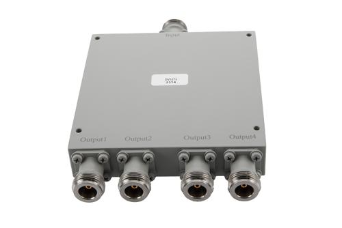 4 Way N Female Input Connector Power Divider, From 1 GHz to 18 GHz ...