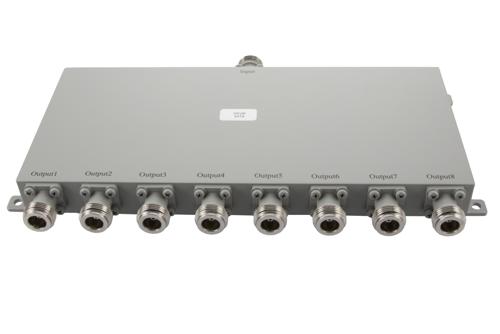 8 Way N Female Input Connector Power Divider, From 0.698 GHz to 2.7 GHz ...