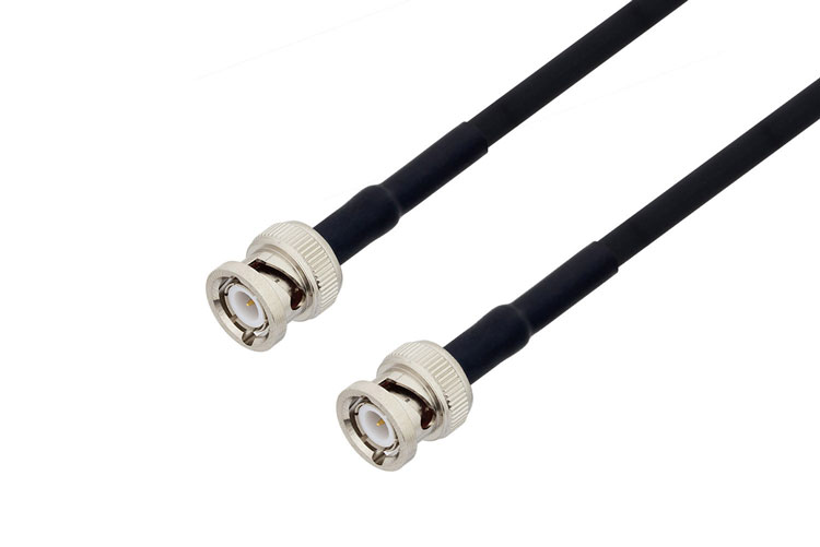 BNC Male to BNC Male Cable 12 Inch Length Using RG223 Coax with HeatShrink