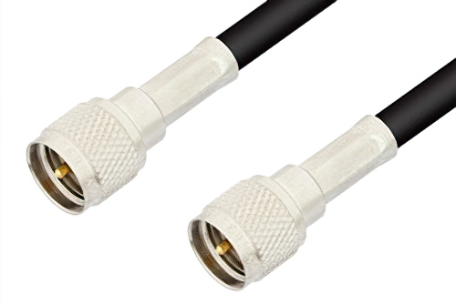 Mini UHF Male to Mini UHF Male Cable 12 Inch Length Using RG223 Coax, RoHS