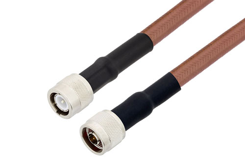 C Male to N Male Cable 12 Inch Length Using RG393 Coax with HeatShrink ...
