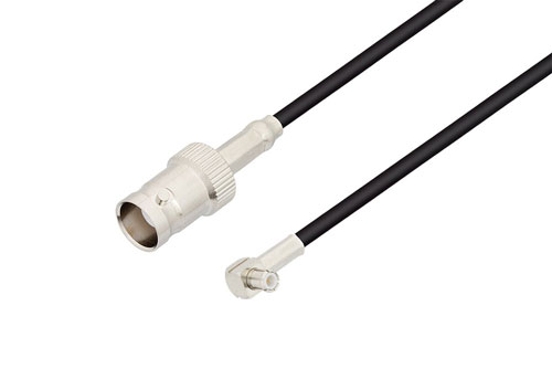 BNC Female to MCX Plug Right Angle Cable 12 Inch Length Using RG174 ...