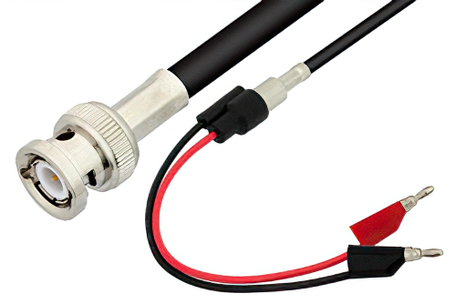 BNC Male to Mini Banana Plug Cable Using 75 Ohm RG59 Coax