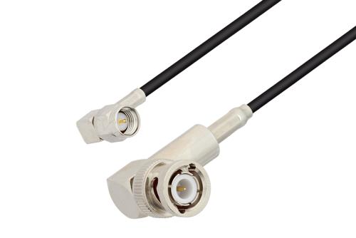SMA Male Right Angle to BNC Male Right Angle Cable Using RG174 Coax