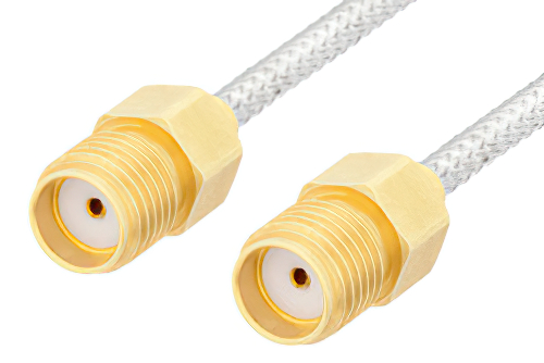 SMA Female to SMA Female Cable Using PE-SR405FL Coax , LF Solder