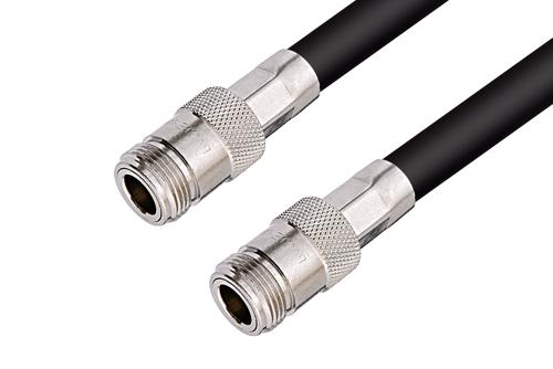 N Female to N Female Cable 12 Inch Length Using RG214 Coax