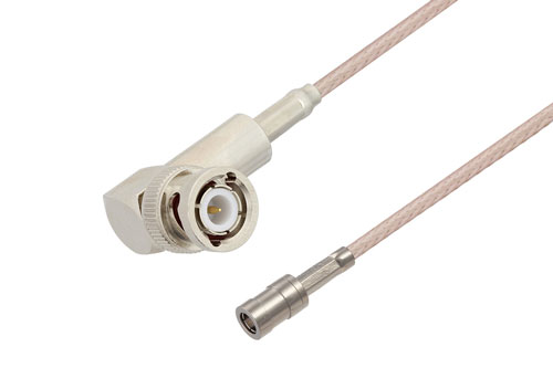 BNC Male Right Angle to SMB Plug Cable Using RG316 Coax , LF Solder