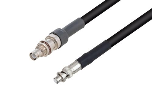 SHV Jack Bulkhead to SHV Plug Cable Using RG214 Coax with HeatShrink