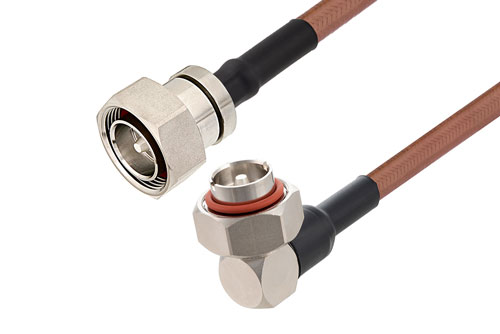 7/16 DIN Male to 7/16 DIN Male Right Angle Cable 24 Inch Length Using ...