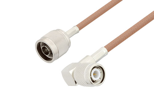 N Male to TNC Male Right Angle Cable Using RG400 Coax